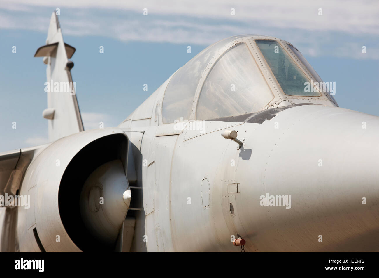 Fighter aircraft with blue sky background. Horizontal Stock Photo - Alamy