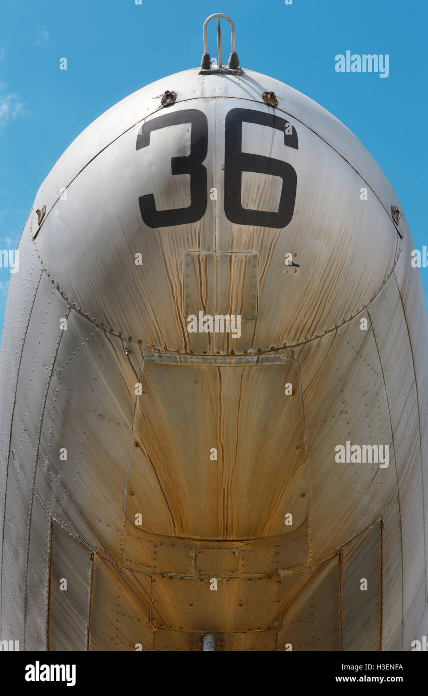 Rusty aircraft nose. View from below. Vertical Stock Photo - Alamy