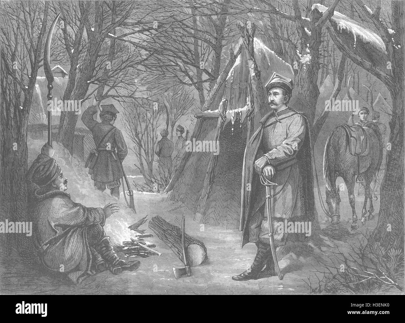 POLAND Insurrection, Poland Insurgents Bivouacking 1863. Illustrated ...