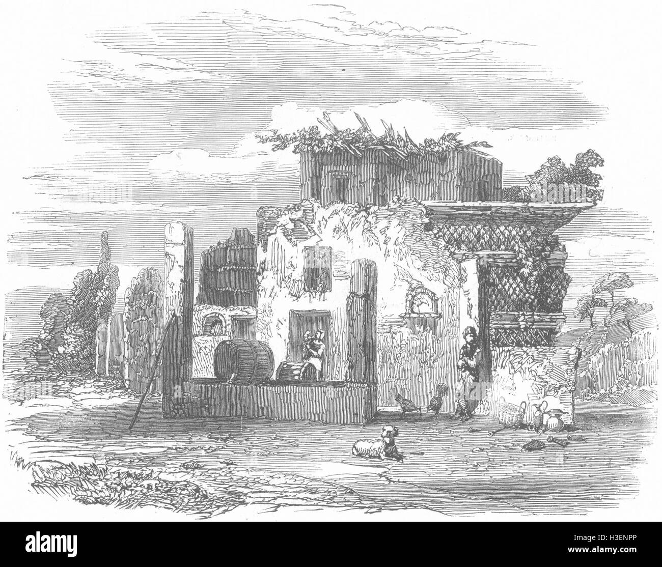 ITALY Remains of Roman Building, Cuma 1854. Illustrated London News ...