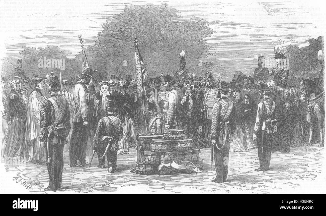 GIBRALTAR Lady Airey Presenting Colours, Gibraltar 1867. Illustrated ...