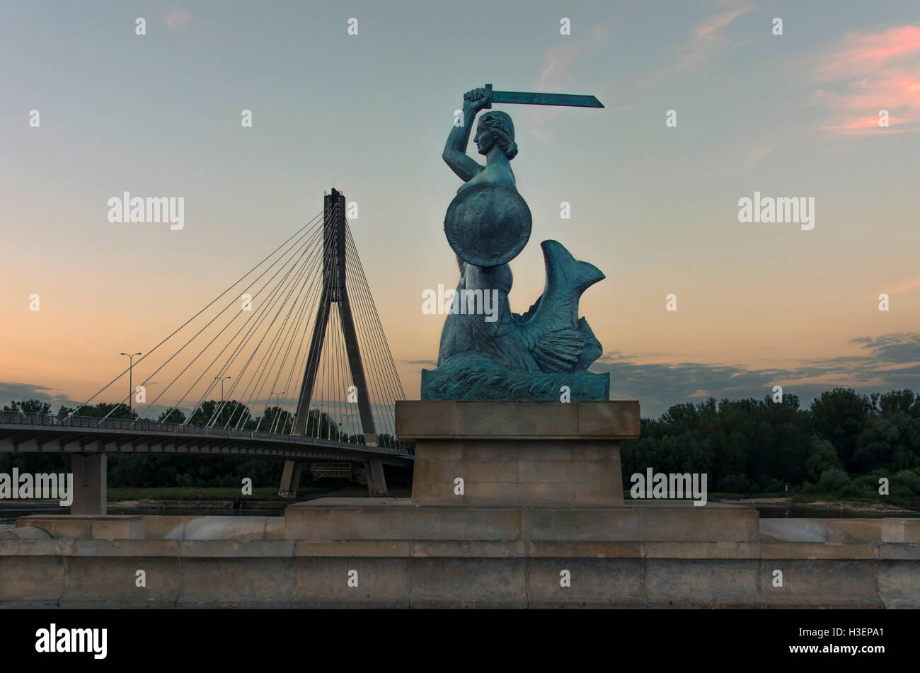 Warsaw, Poland - June 16th, 2015: Well-known statue of the Warsaw ...