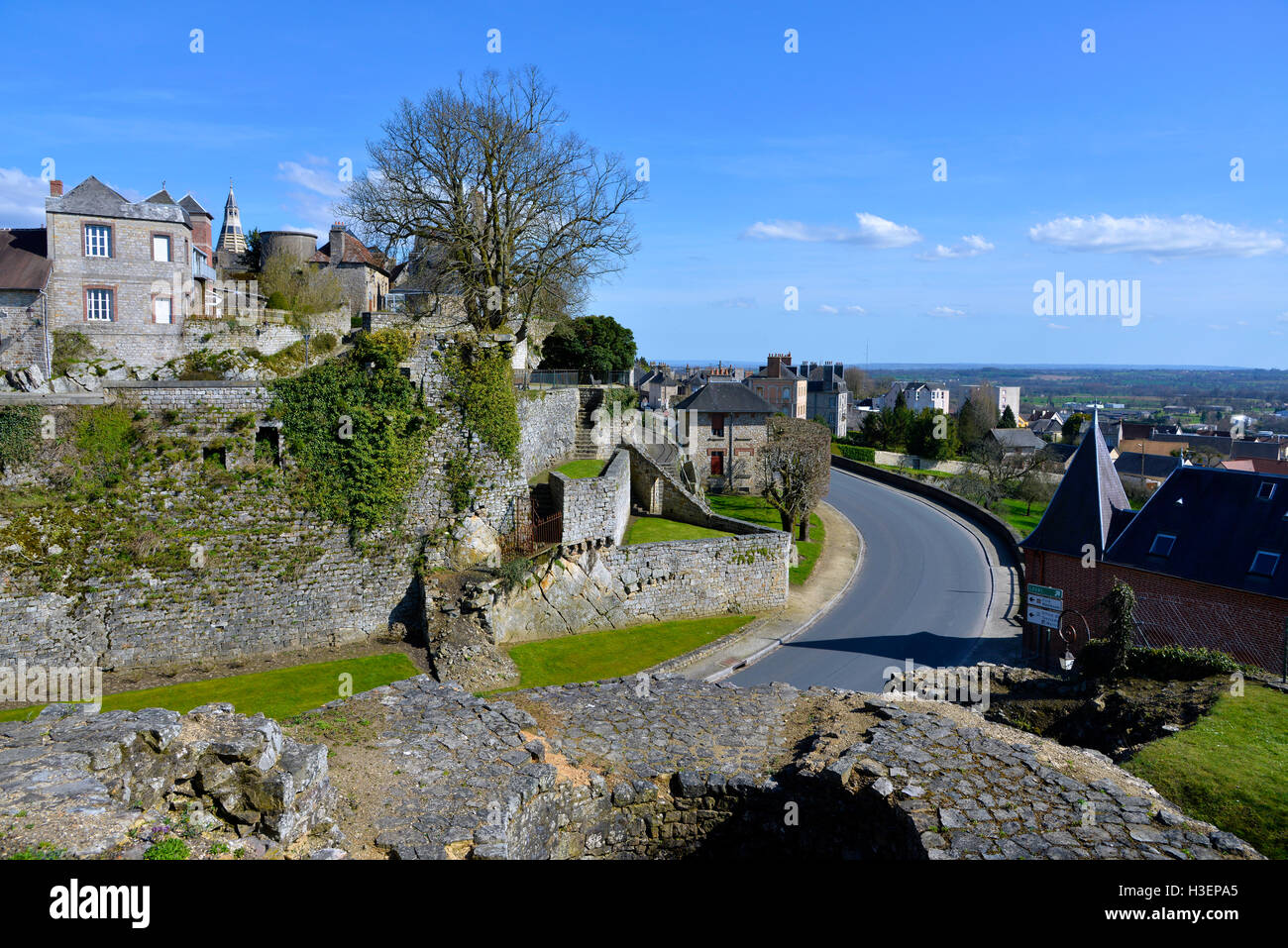 Normandy road village hi-res stock photography and images - Alamy