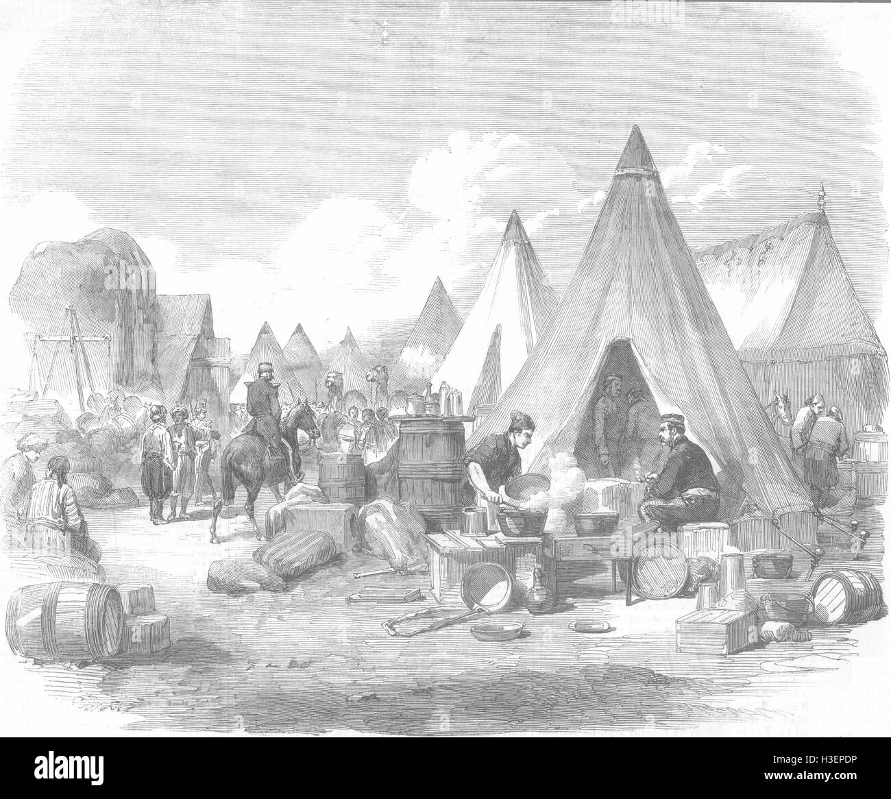 UKRAINE Commissariat Camp, Crimea, 3rd Division 1855. Illustrated ...