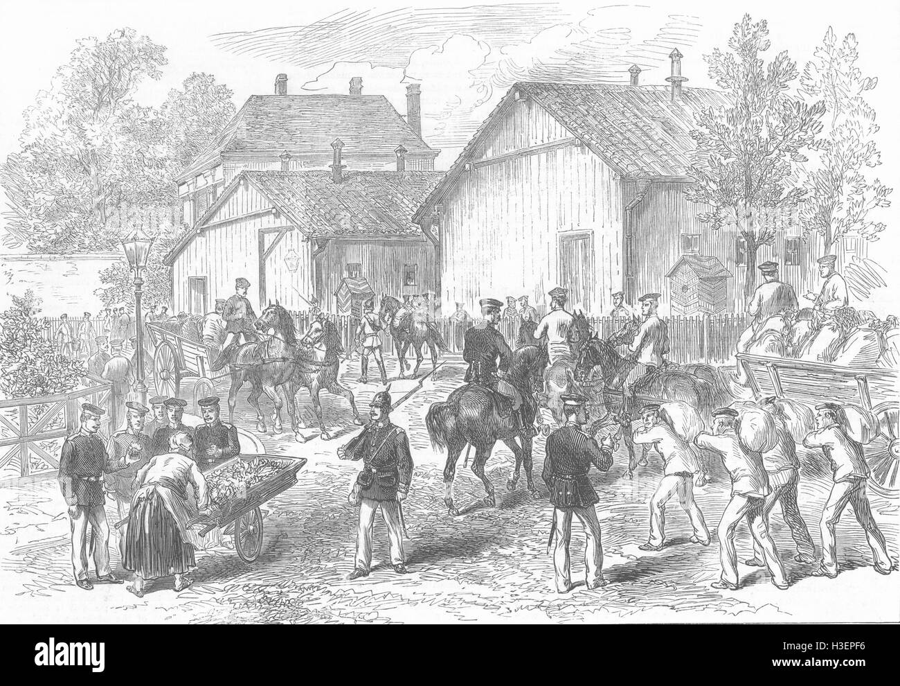 FRANCE Barracks of German Troops, Rheims 1872. Illustrated London News ...