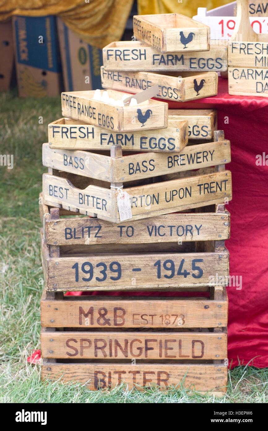 Assortment of wooden containers and crates Stock Photo - Alamy
