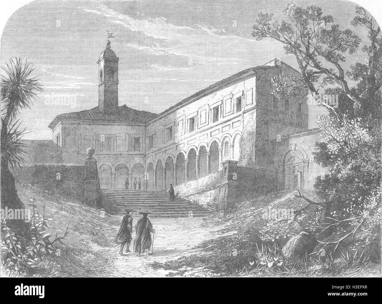 ITALY Convent of St Onofrio, Rome, which Tasso Died 1864. Illustrated ...