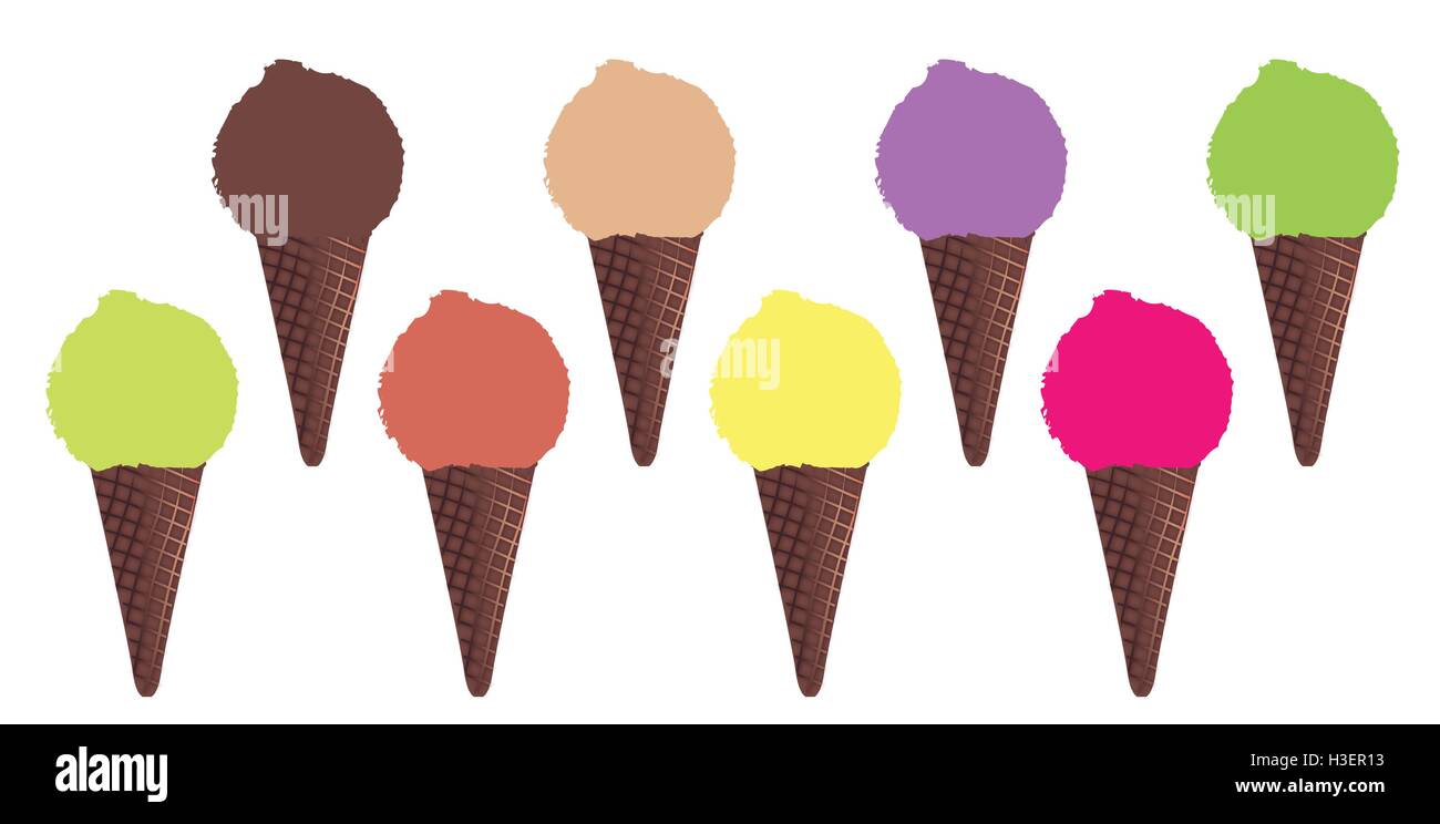 Various ice cream cones Cut Out Stock Images & Pictures - Alamy