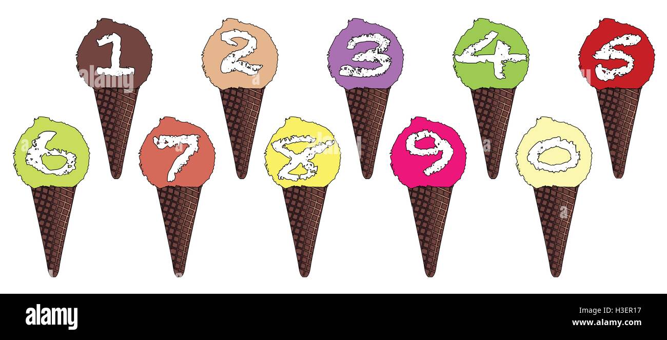 Flavors ice cream cones hi-res stock photography and images - Alamy