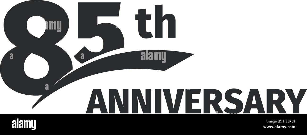 Isolated abstract black 85th anniversary logo on white background. 85 ...