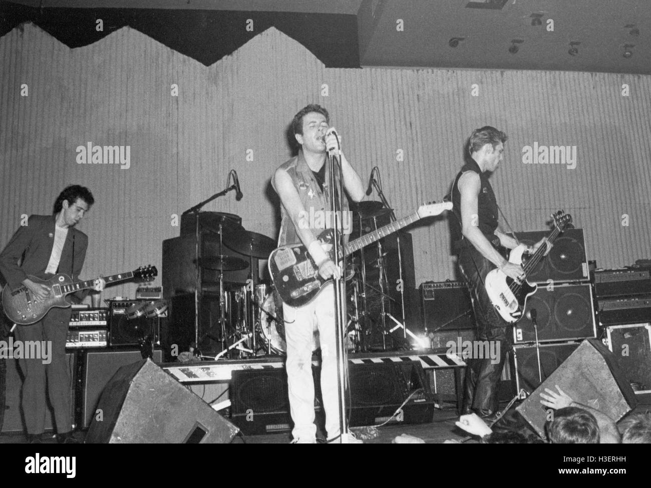 The Clash performing in New York City in June 1981. © Gary Gershoff ...