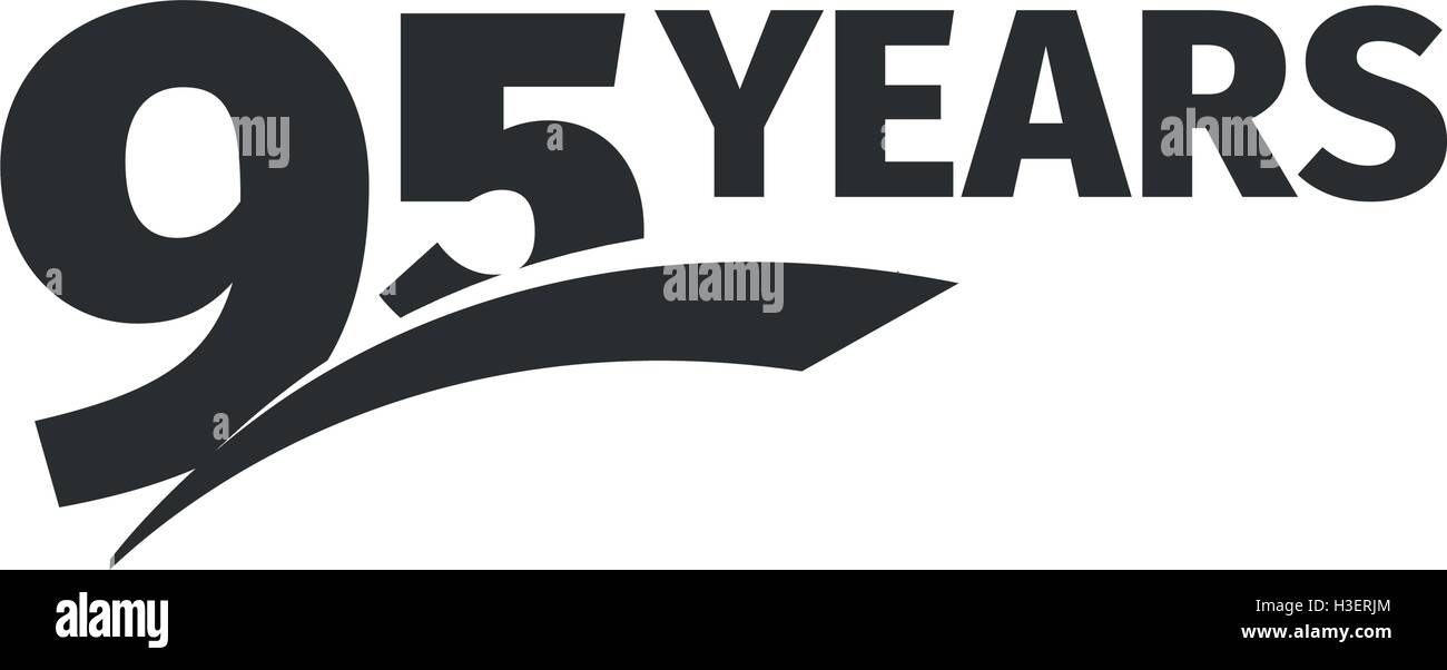 Isolated abstract black 95th anniversary logo on white background. 95 ...