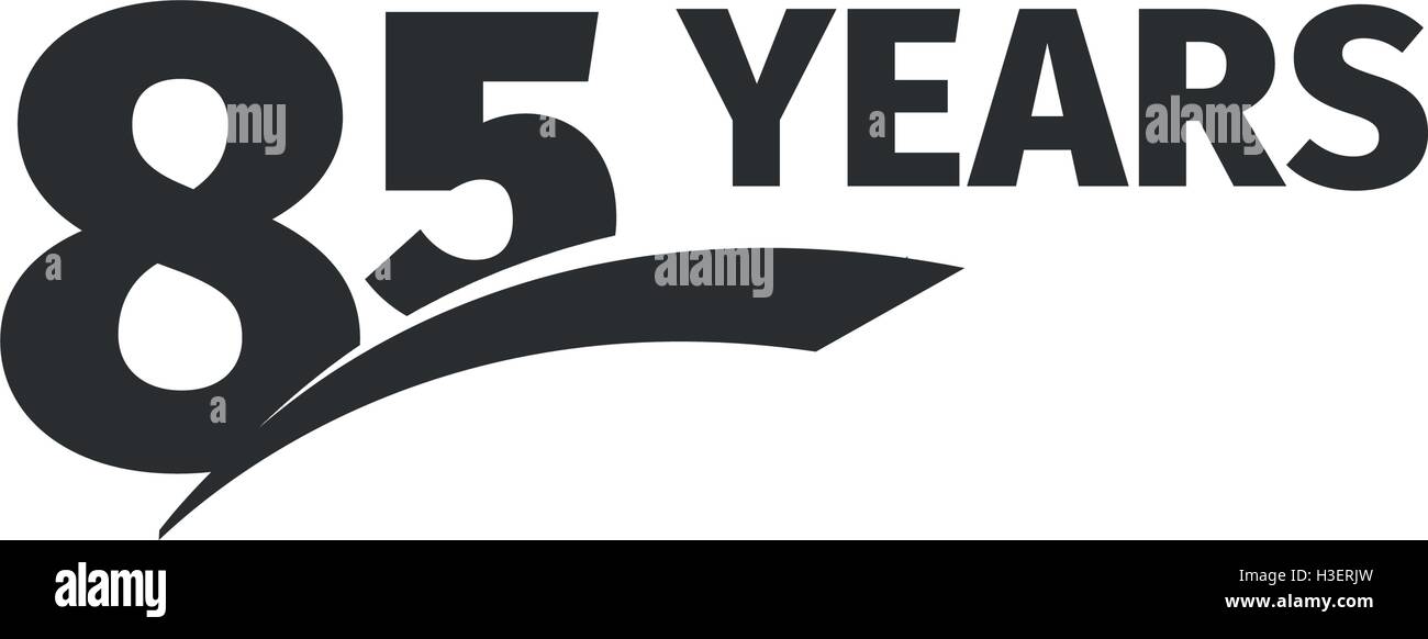 Isolated abstract black 85th anniversary logo on white background. 85 ...