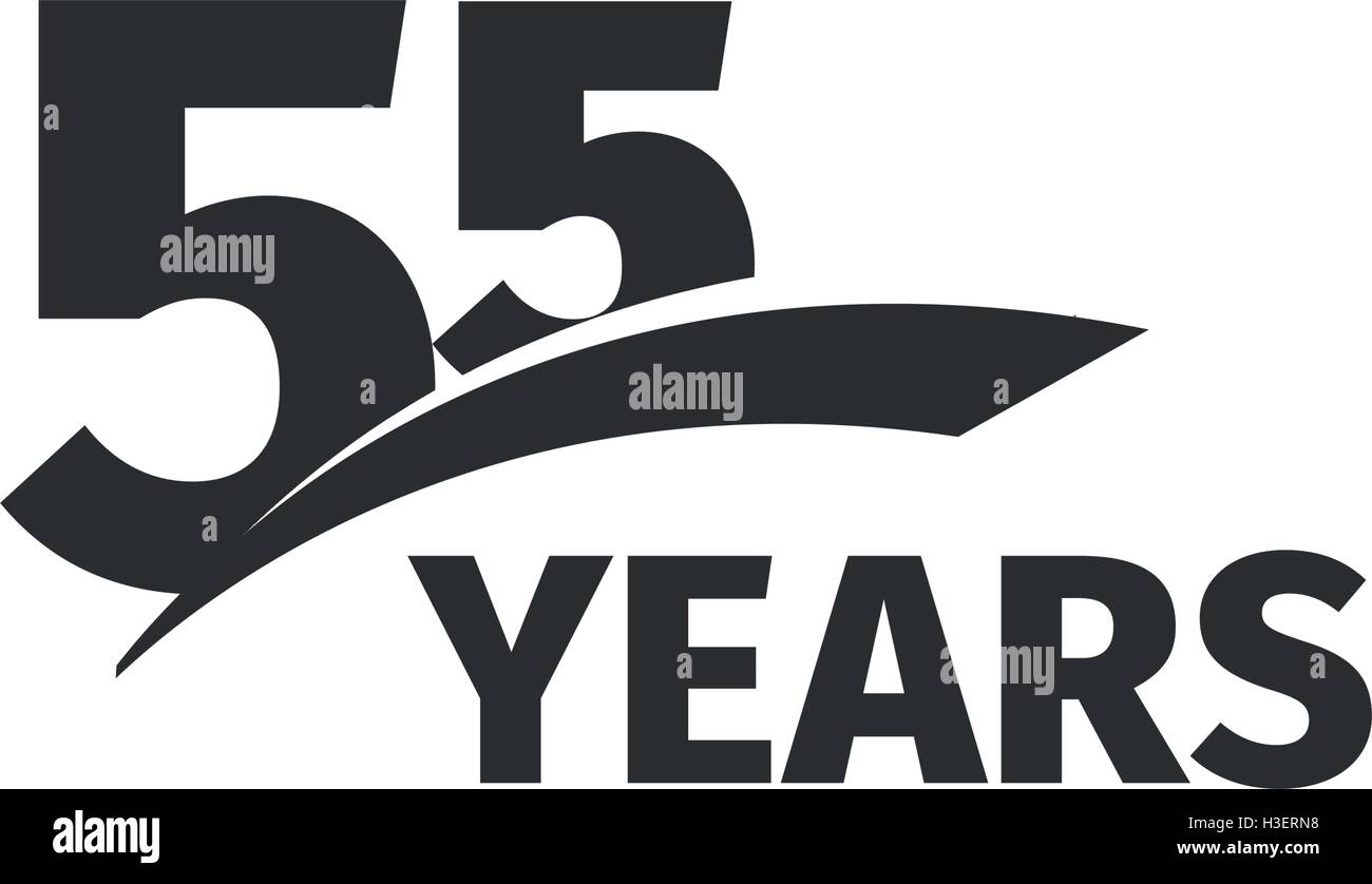 Isolated abstract black color 55th anniversary logo on white background ...
