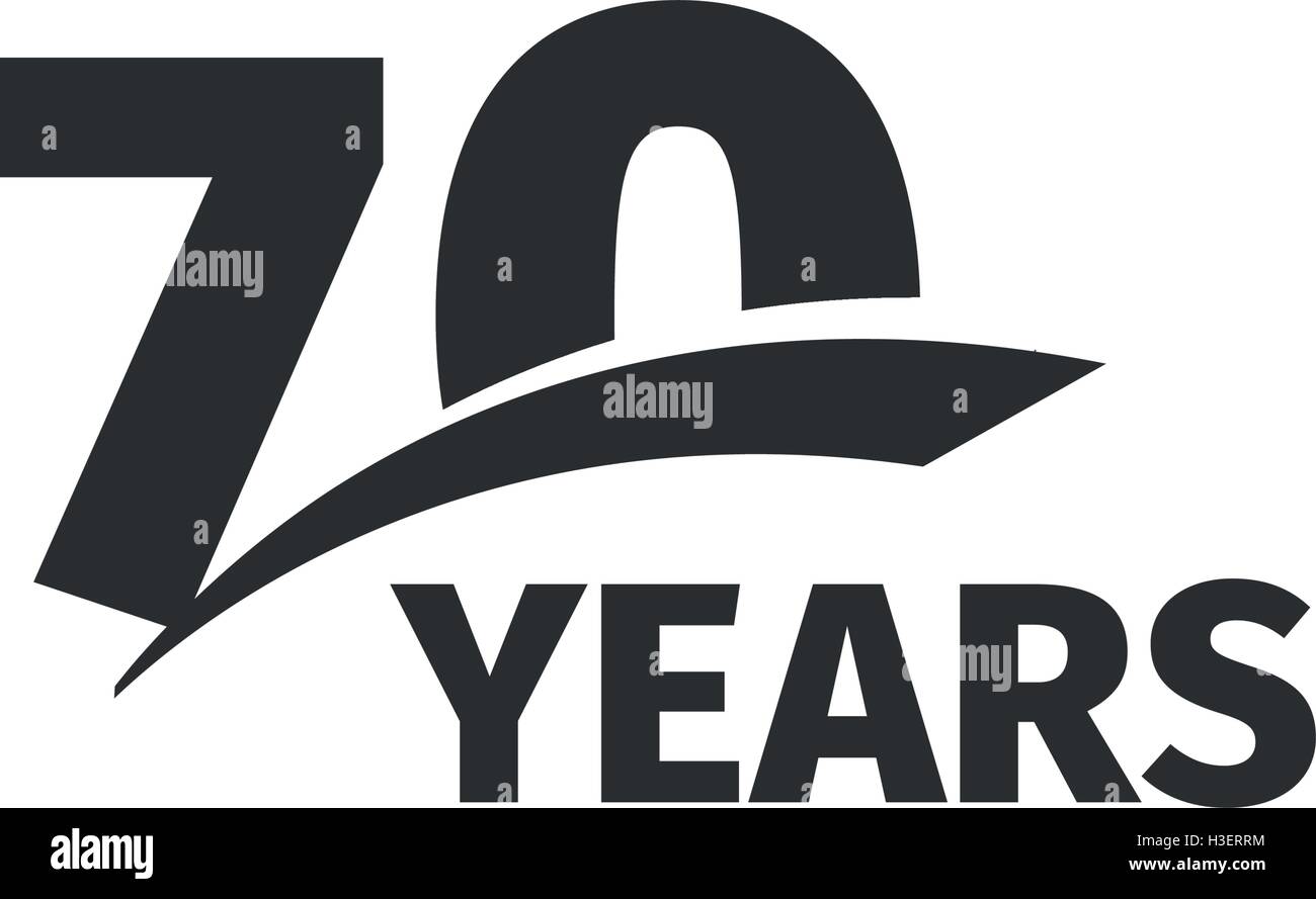 Isolated abstract black 70th anniversary logo on white background. 70 ...