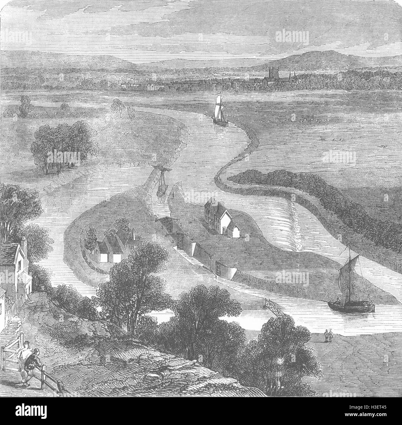WORCS new channel at Upper Lode 1858. Illustrated London News Stock ...