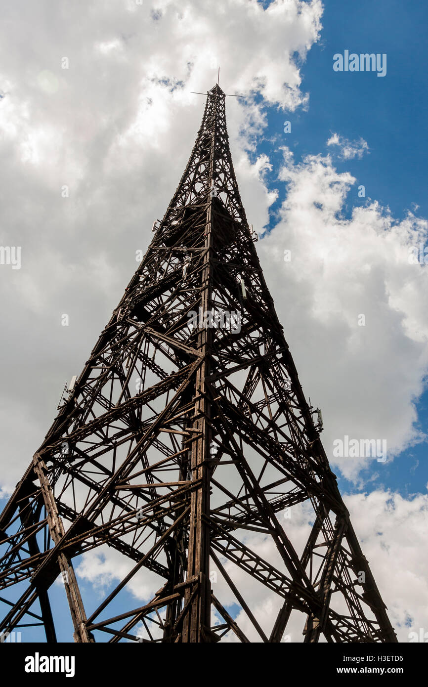 Historic radiostation tower in Gliwice, Poland (the highest wooden ...
