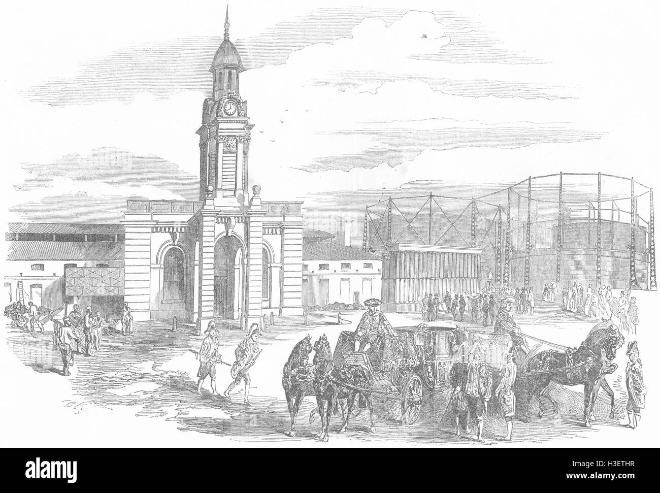 LONDON Lord Mayor visiting gas consumers company 1853. Illustrated ...