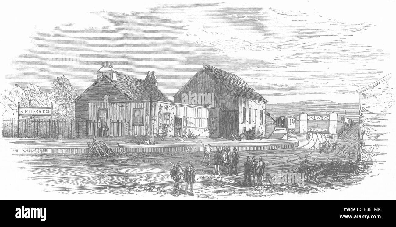SCOTLAND railway accident at Kirtlebridge, Dumfries 1872. Illustrated ...