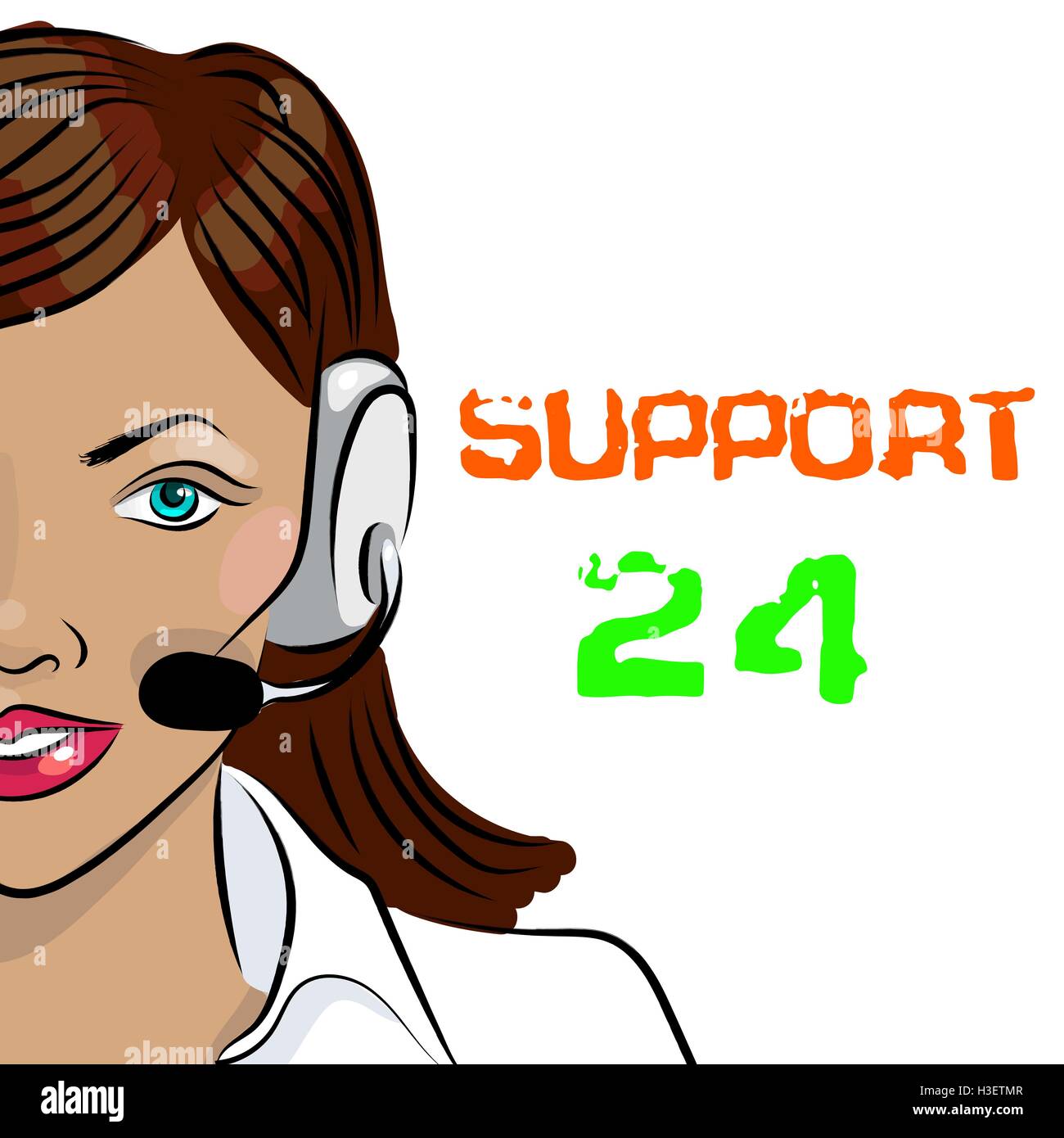 Cartoon woman listening bubble hi-res stock photography and images - Alamy