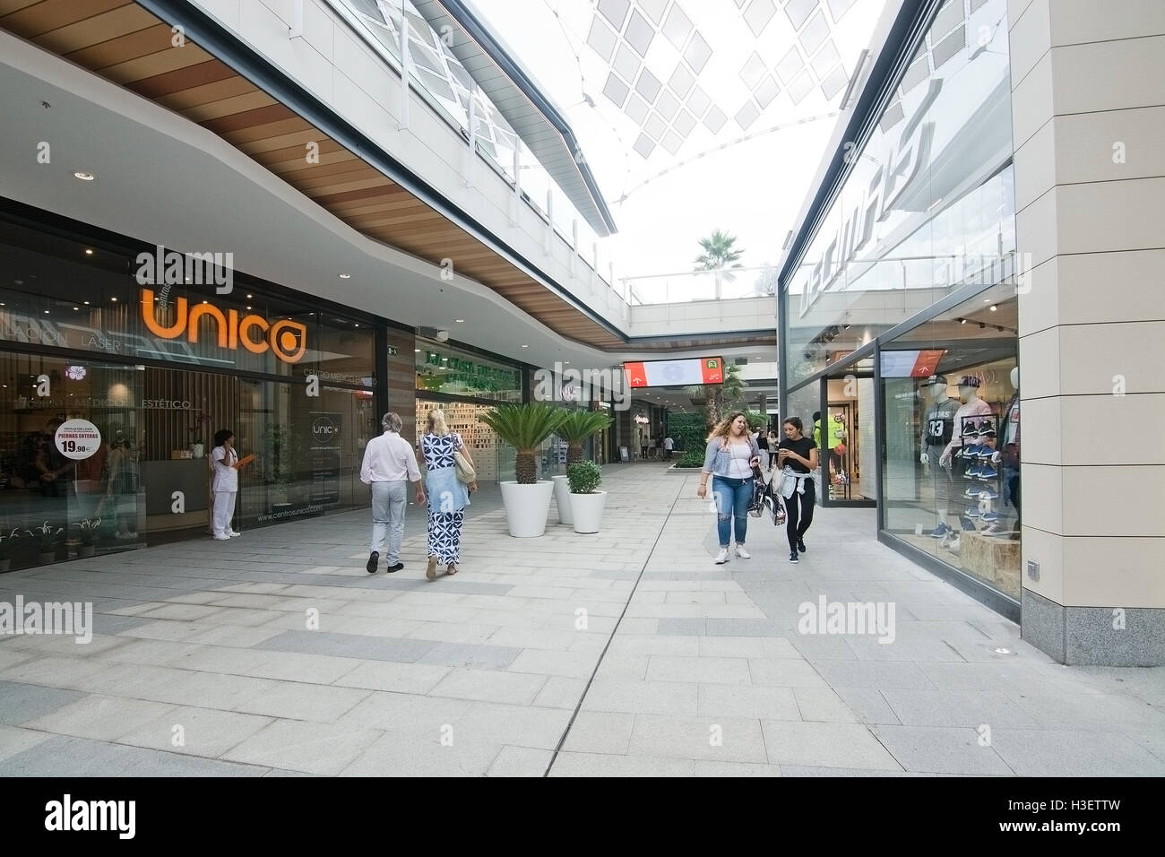 Stores with shoppers in FAN Shopping Centre on a sunny day on September ...