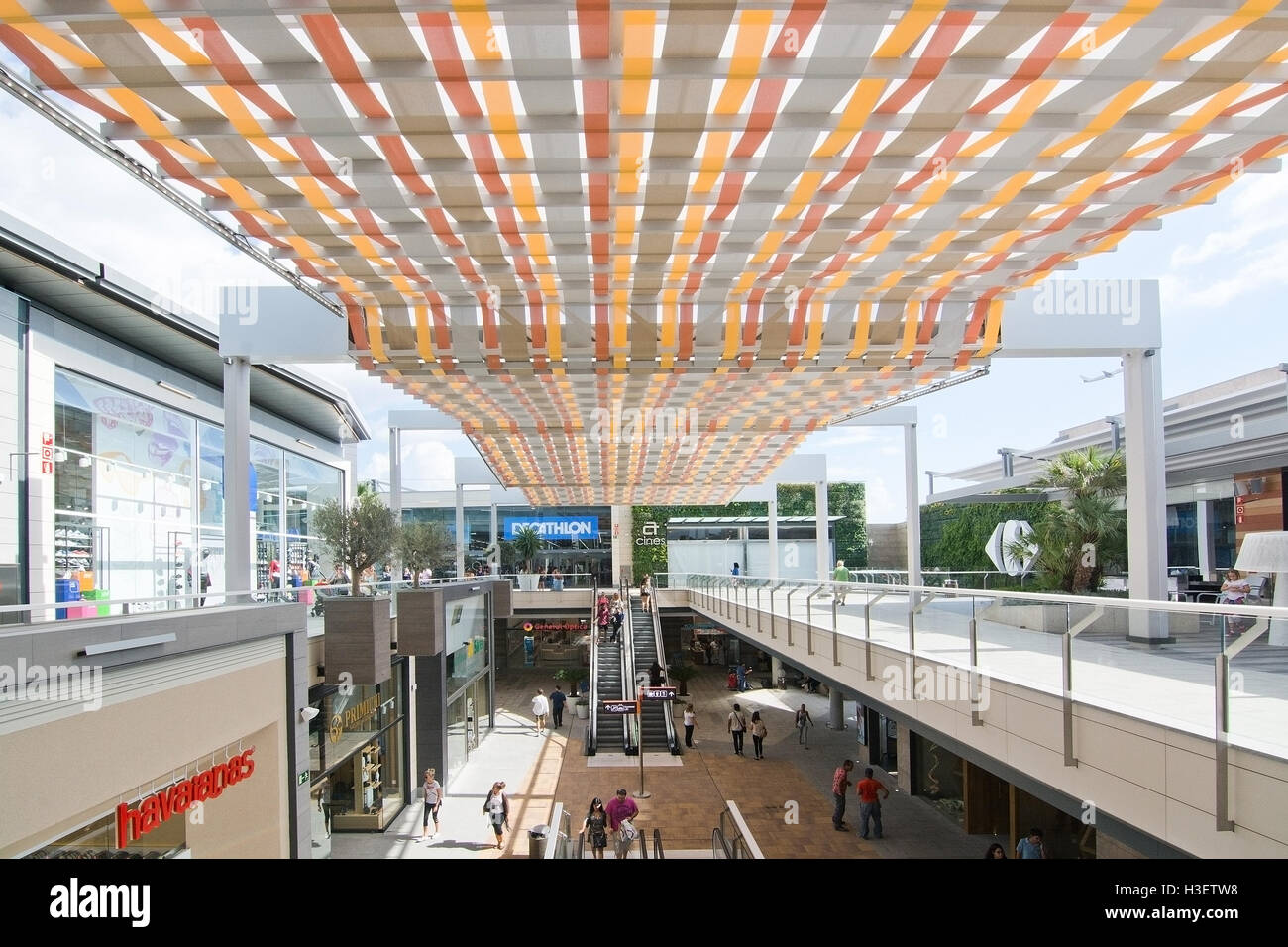 Shoppers in FAN Mallorca Shopping Centre on a sunny day on September 29 ...