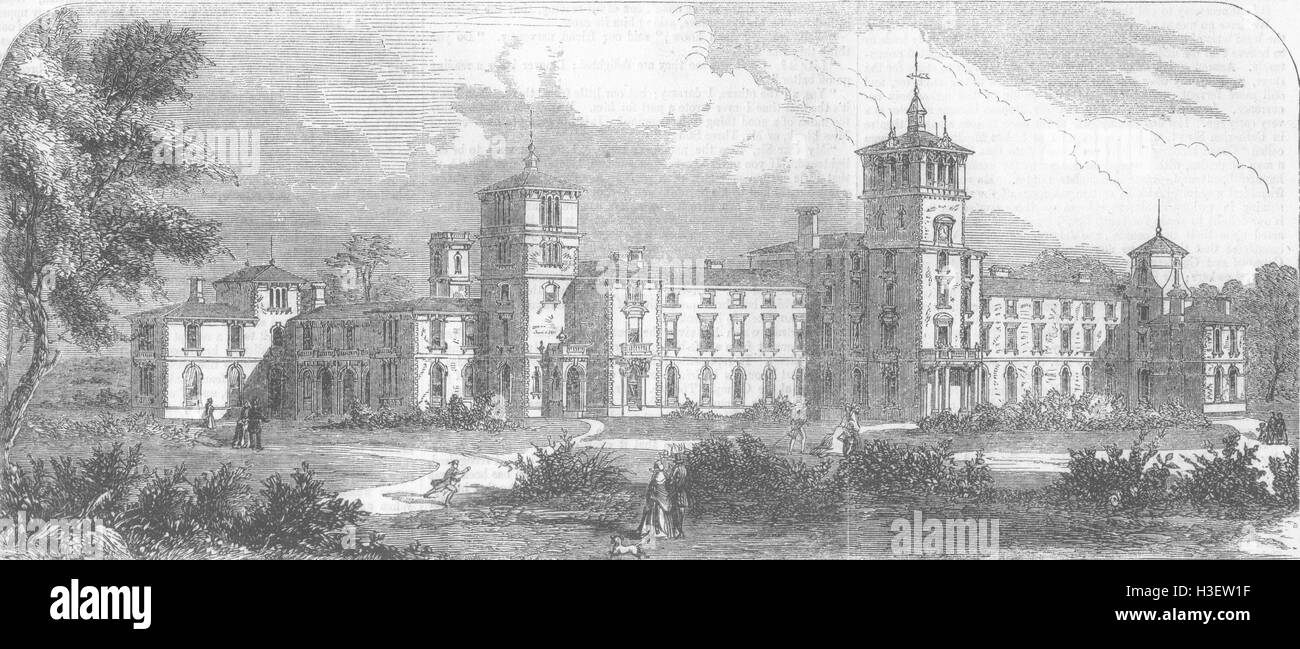 LONDON Orphanage being built at Denmark Hill 1856. Illustrated Times ...