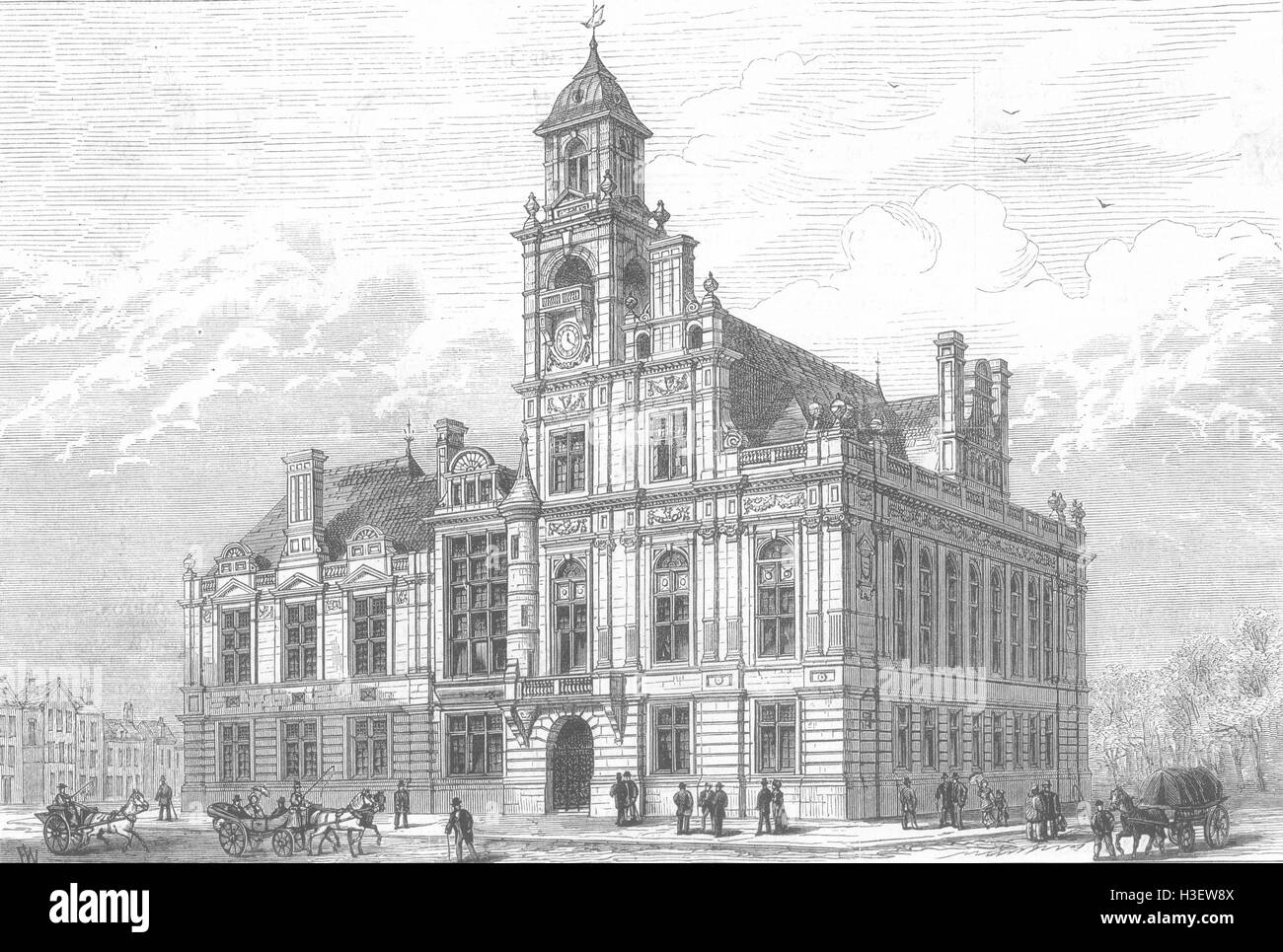 NORFOLK new municipal buildings, Yarmouth 1882. Illustrated London News ...