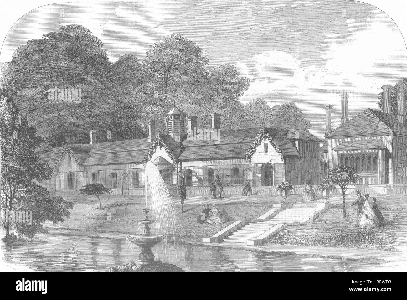 BERKS The Royal Aviary, near Windsor 1861. Illustrated London News ...