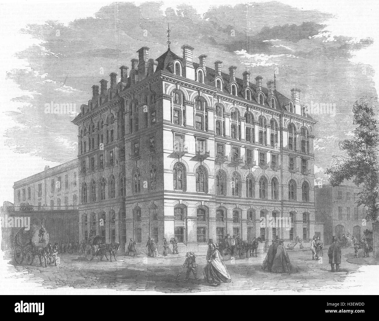 LONDON London-Bridge Railway Terminus Hotel 1861. Illustrated London ...
