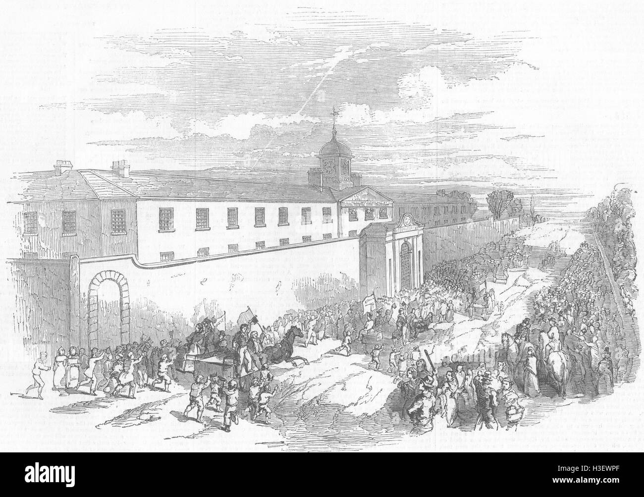 IRELAND Arrival of the news at the Penitentiary 1844. Illustrated ...