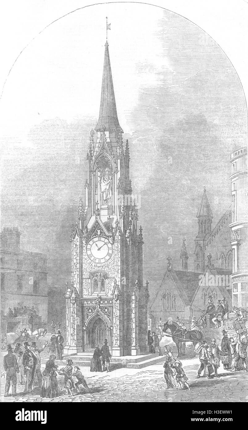 LONDON Wellington memorial Clock-Tower, Southwark 1854. Illustrated ...