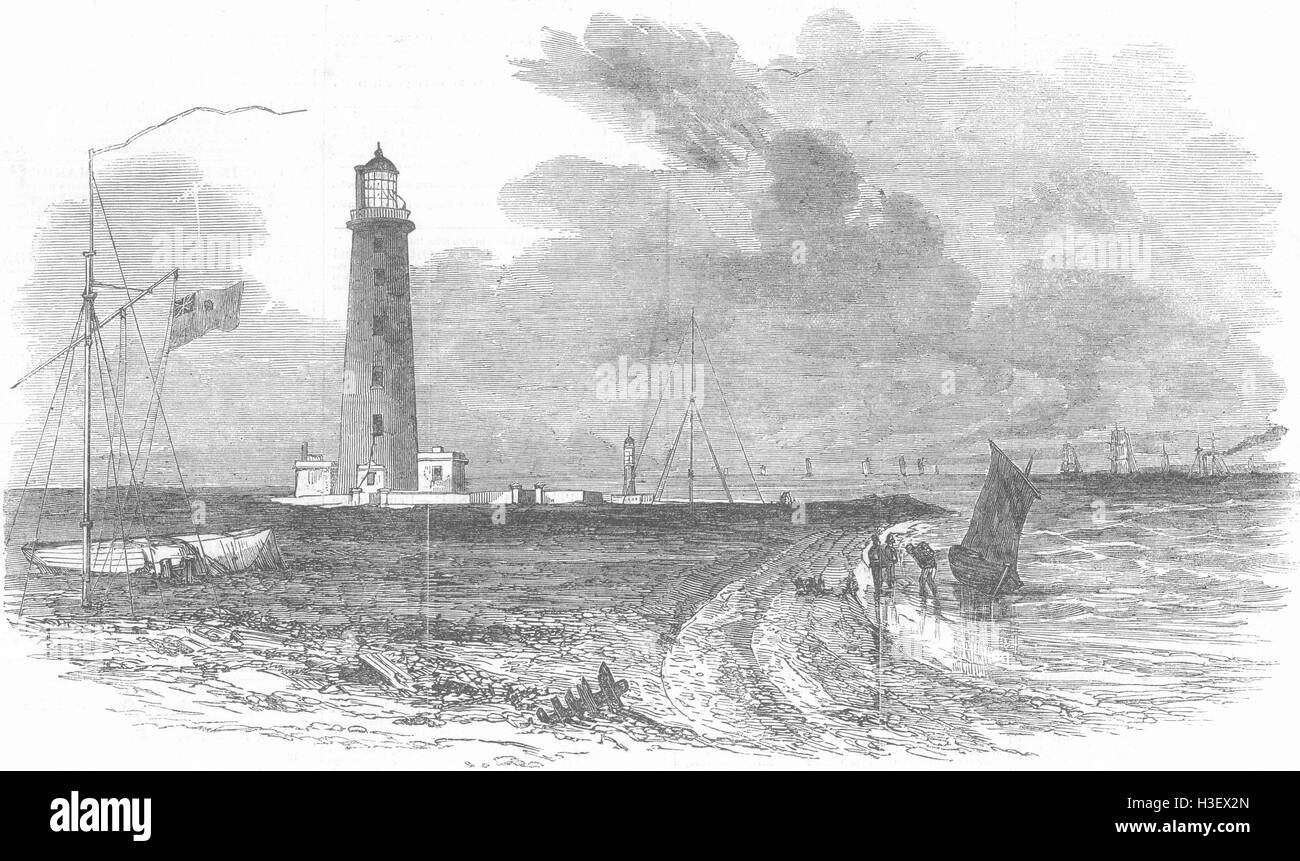 Suffolk Orfordness Lighthouse Uk Holland Telegraph 1853 Illustrated