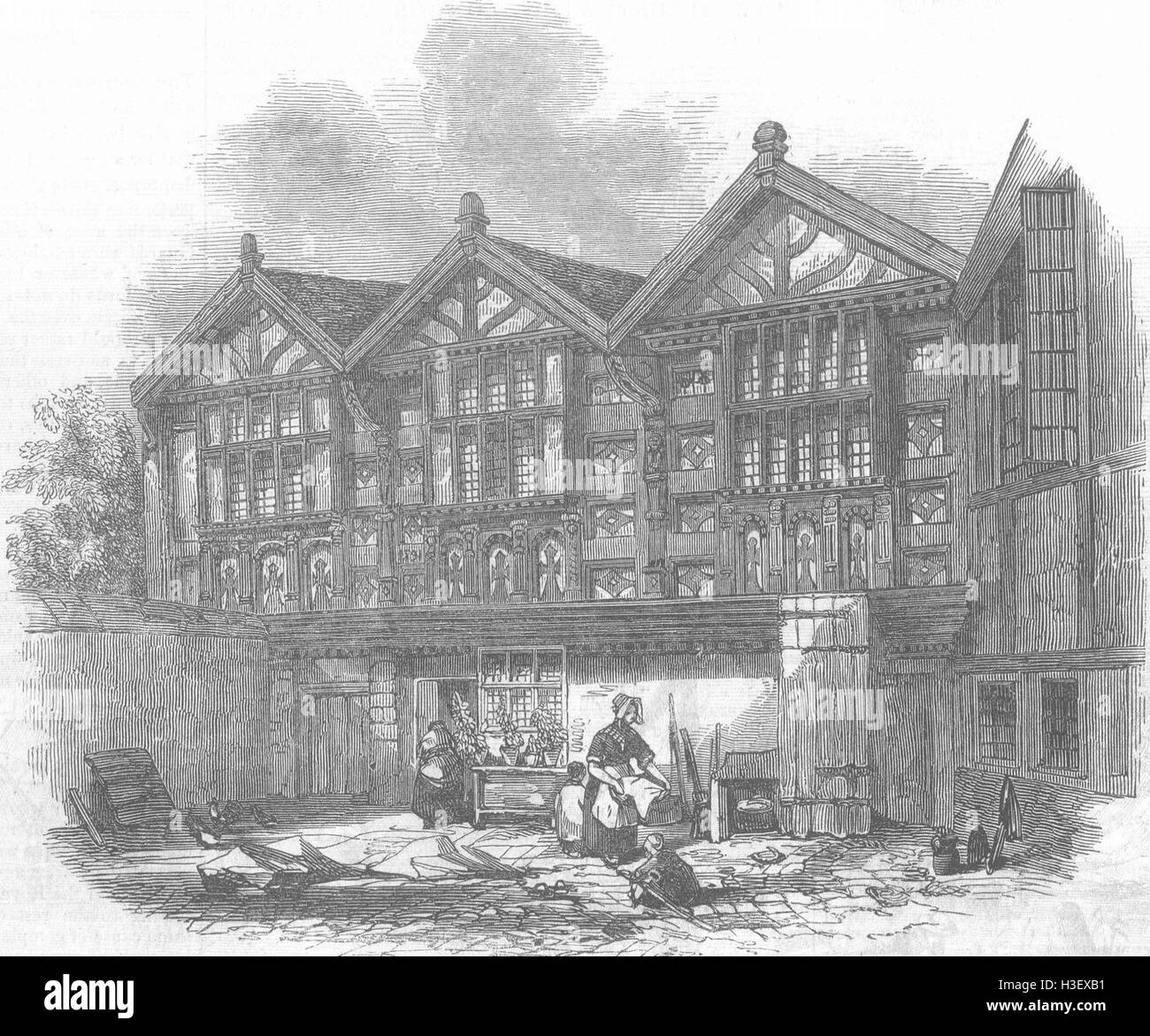 CHESHIRE Remains of Earl of Derbys Palace, Chester 1846. Illustrated ...