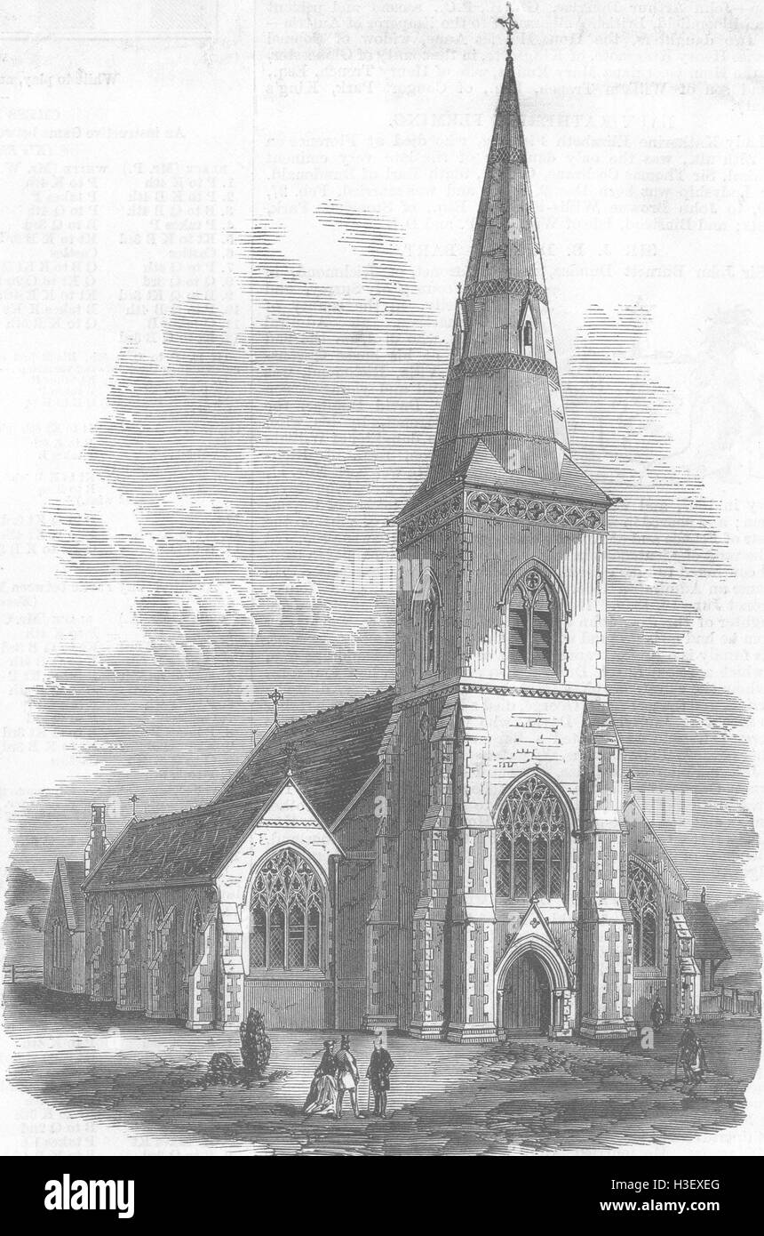 SURREY Holy Trinity Church, Wallington, Surrey 1868. Illustrated London ...