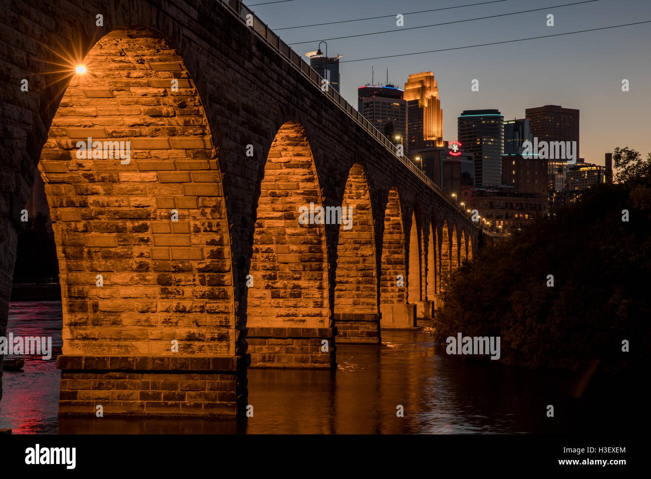 Stone Arch at Night Stock Photo - Alamy