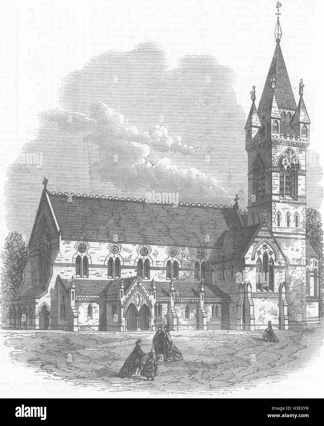 WALES St David's Church, Neath 1868. Illustrated London News Stock ...