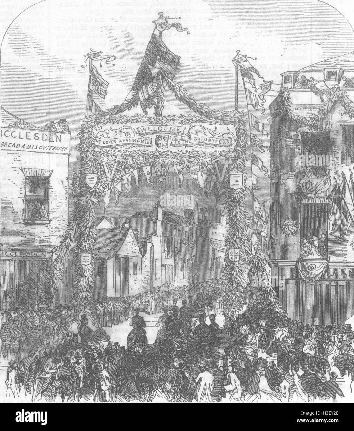 KENT Triumphal Arch in Castle-Street, Dover 1867. Illustrated London ...