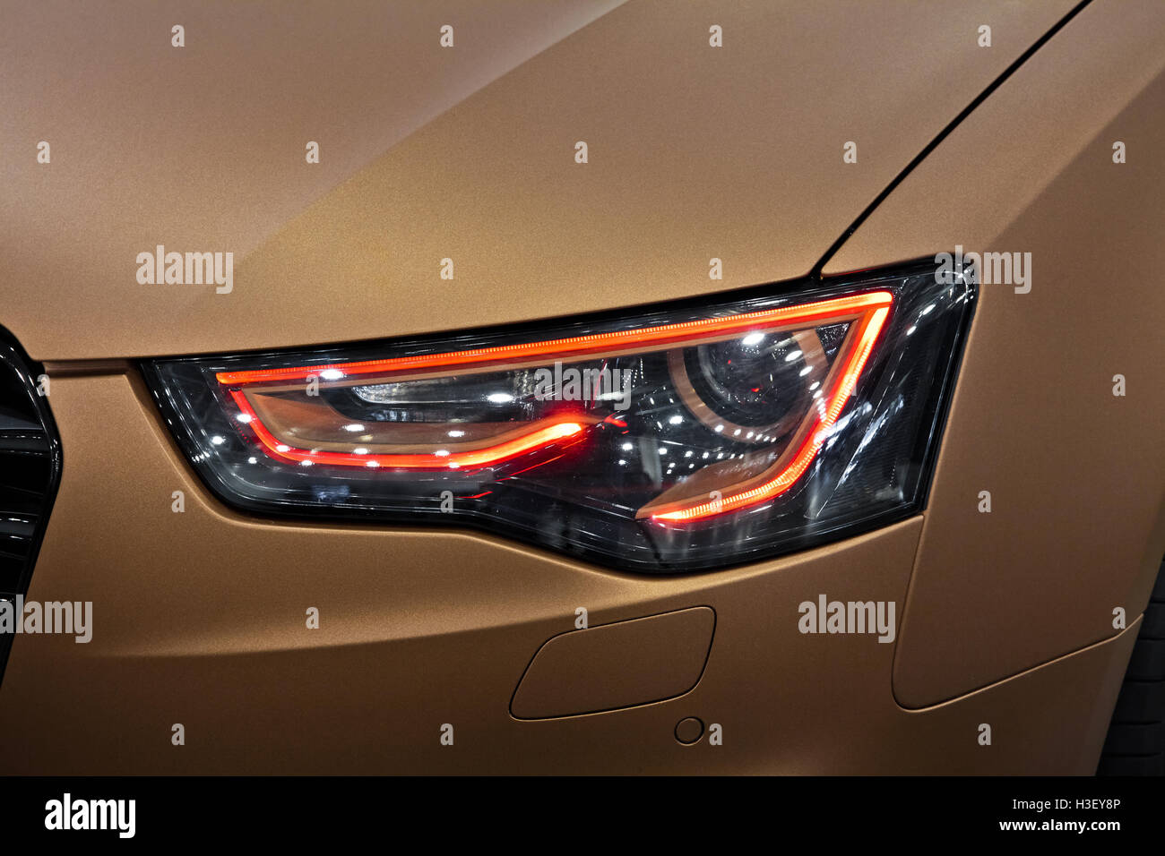 Car headlight lighting Stock Photo - Alamy