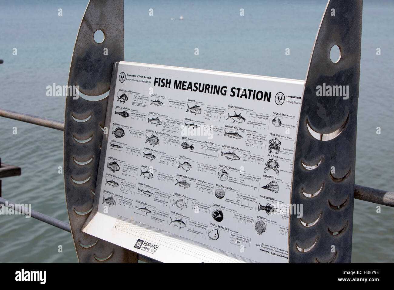 Fish measuring station at Emu Bay,Kangaroo island,South australia to ...