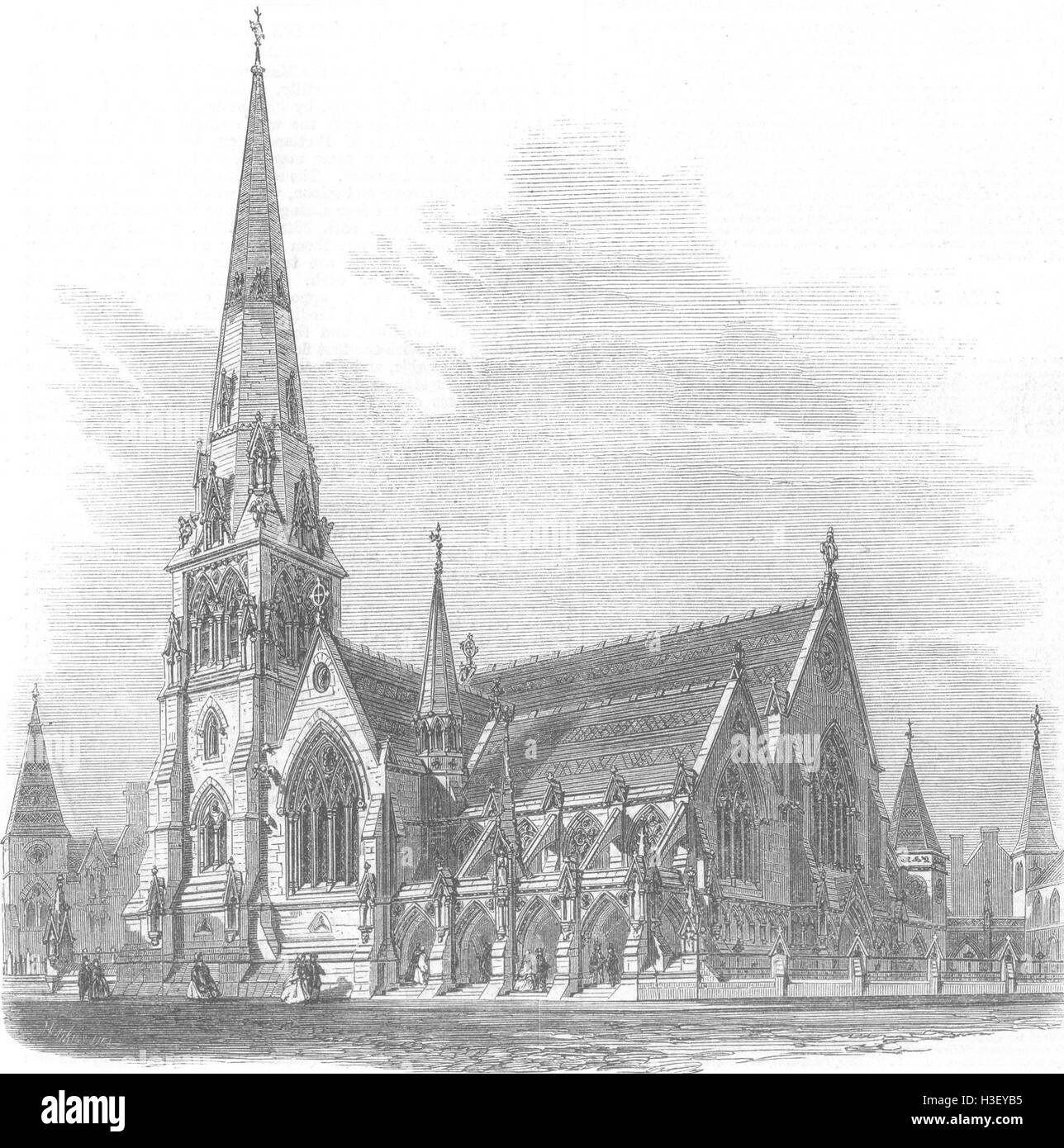 IRELAND St Andrew's Church, Dublin, being built 1862. Illustrated ...