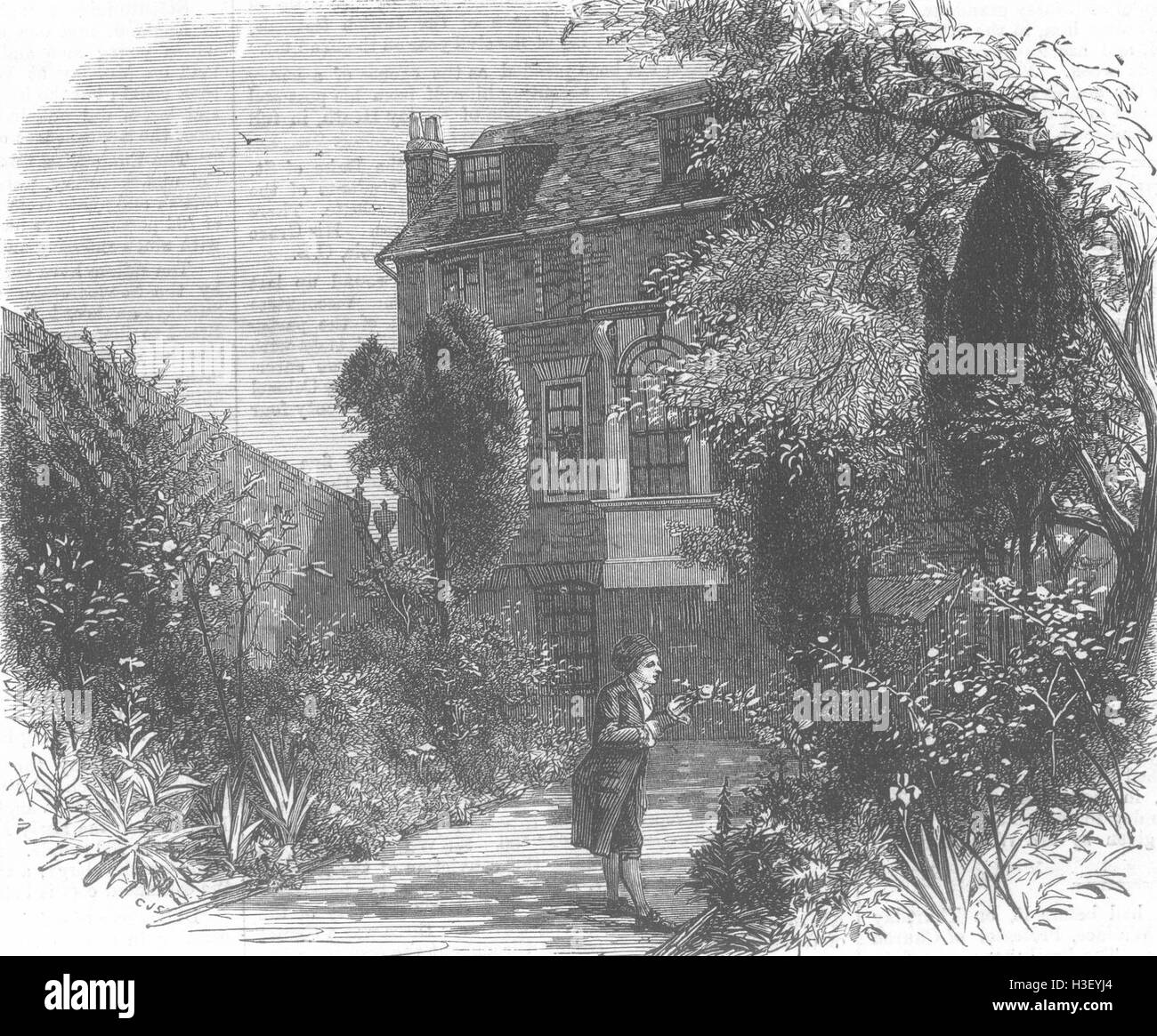 LONDON Hogarth's House at Chiswick 1873. Illustrated London News Stock ...