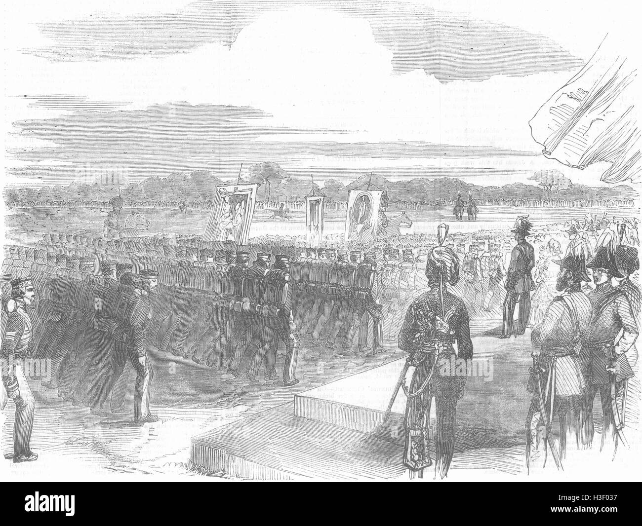 LONDON Royal Artillery parade, Woolwich 1856. Illustrated London News ...