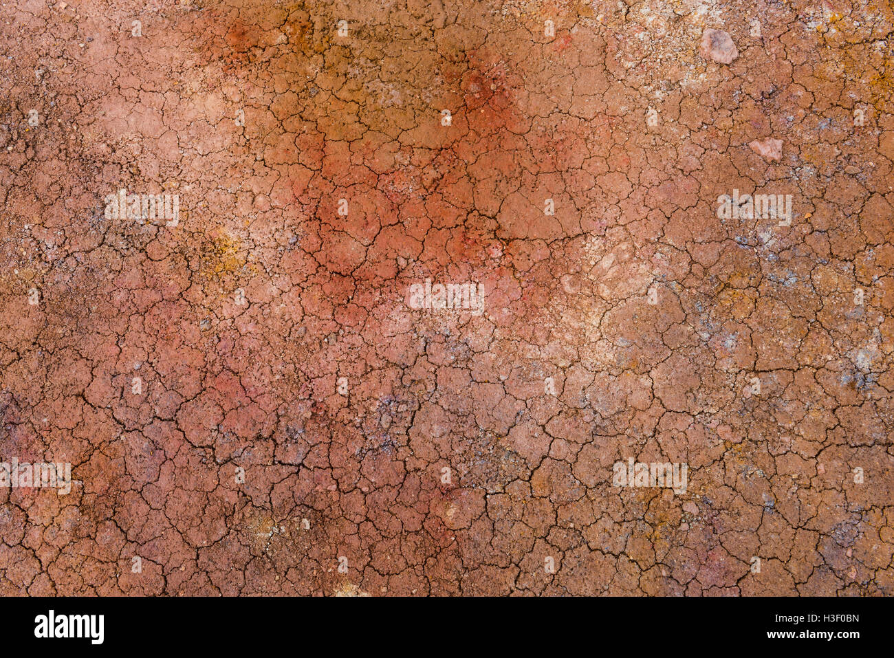 Red dry ground of Geothermal landscape Krafla on Iceland Stock Photo ...
