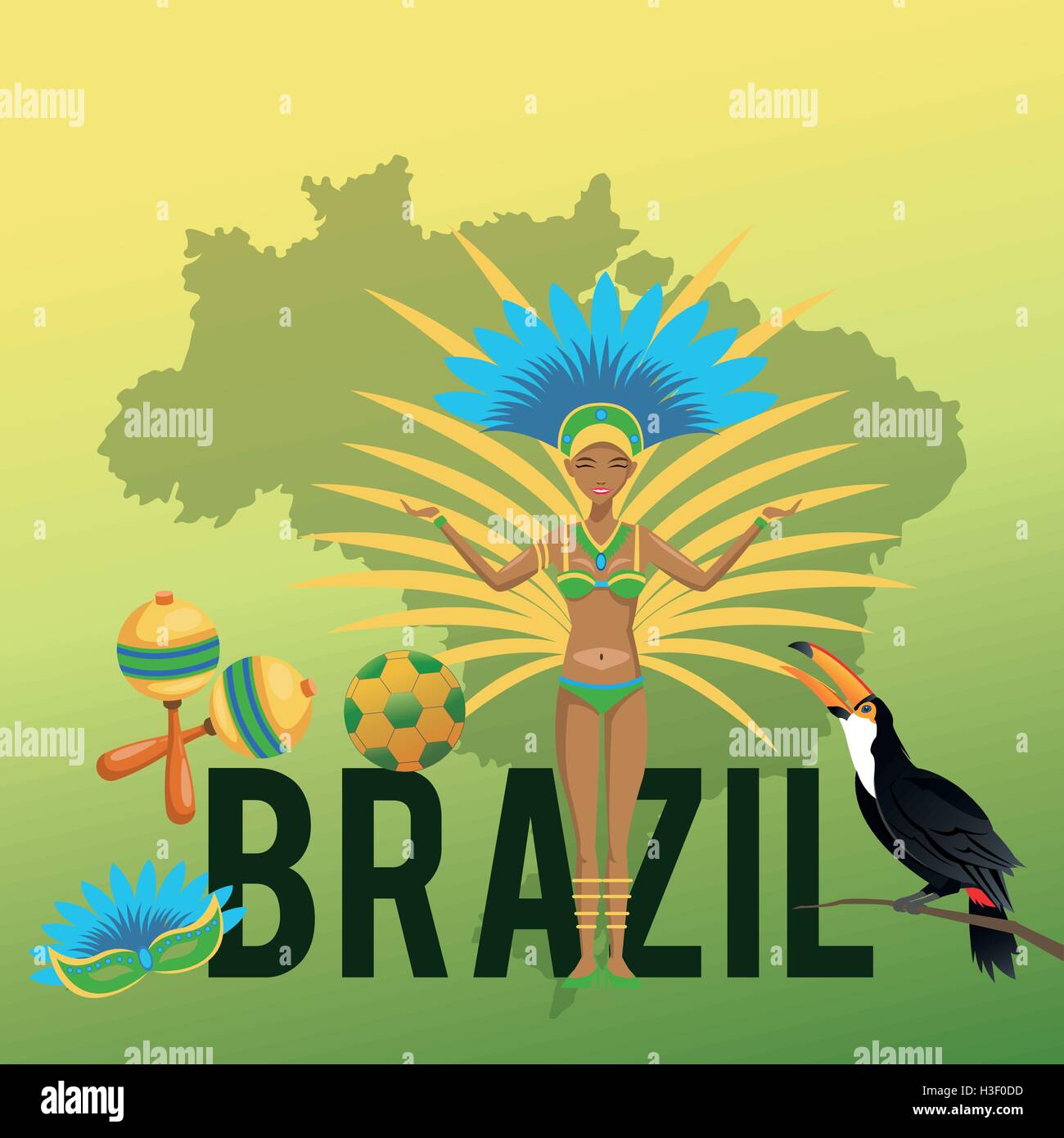 Garota cartoon of brazil and icon set Stock Vector Image & Art - Alamy