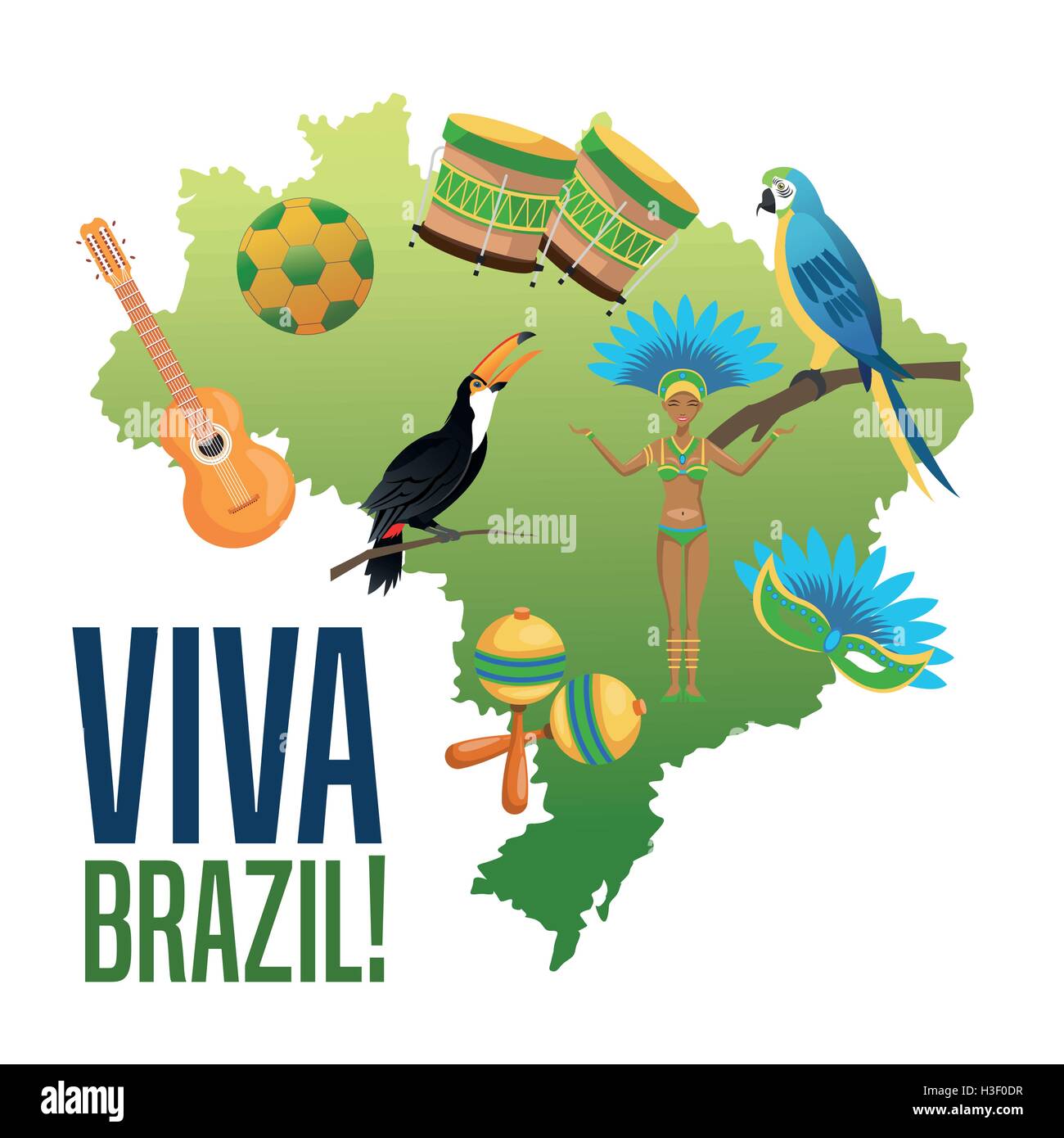 Garota cartoon of brazil and icon set Stock Vector Image & Art - Alamy