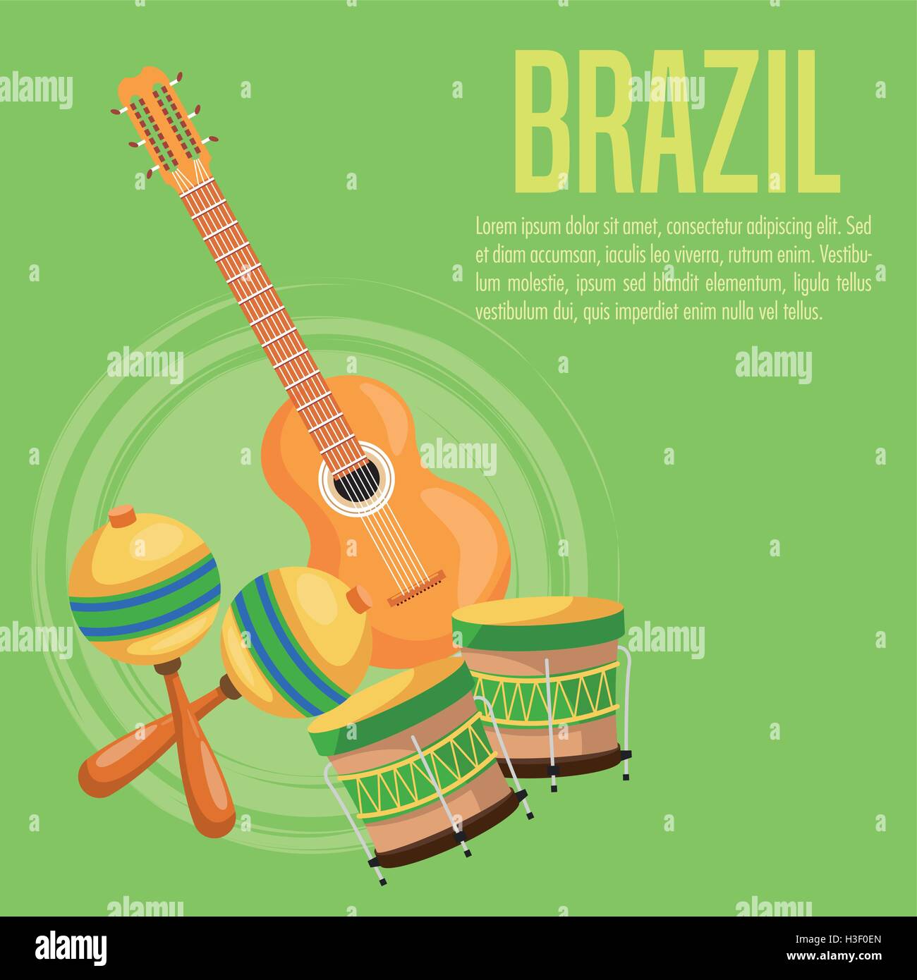 Guitar drum and maraca of brazil design Stock Vector Image & Art - Alamy