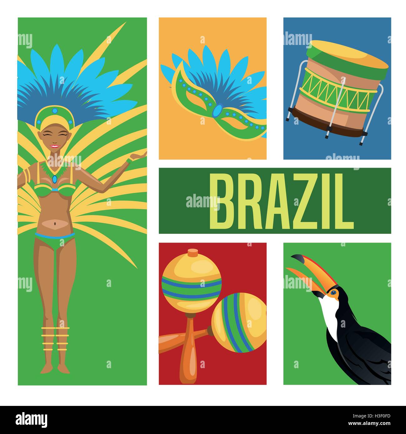 Garota cartoon of brazil and icon set Stock Vector Image & Art - Alamy