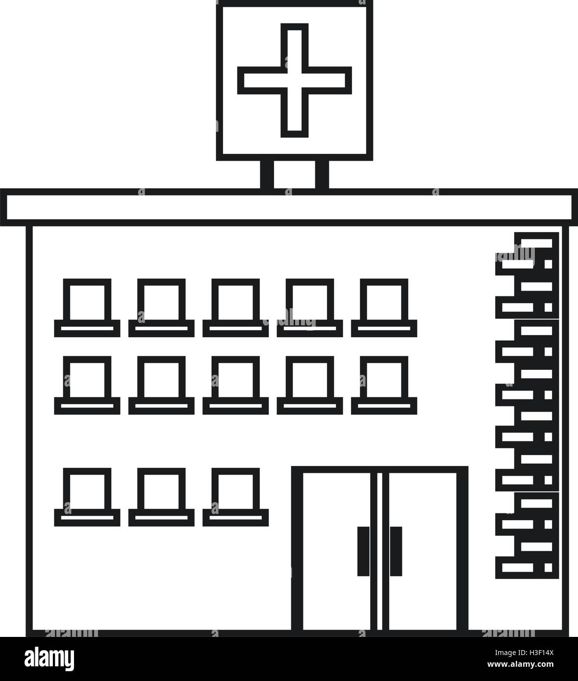 Isolated hospital building design Stock Vector Image & Art - Alamy
