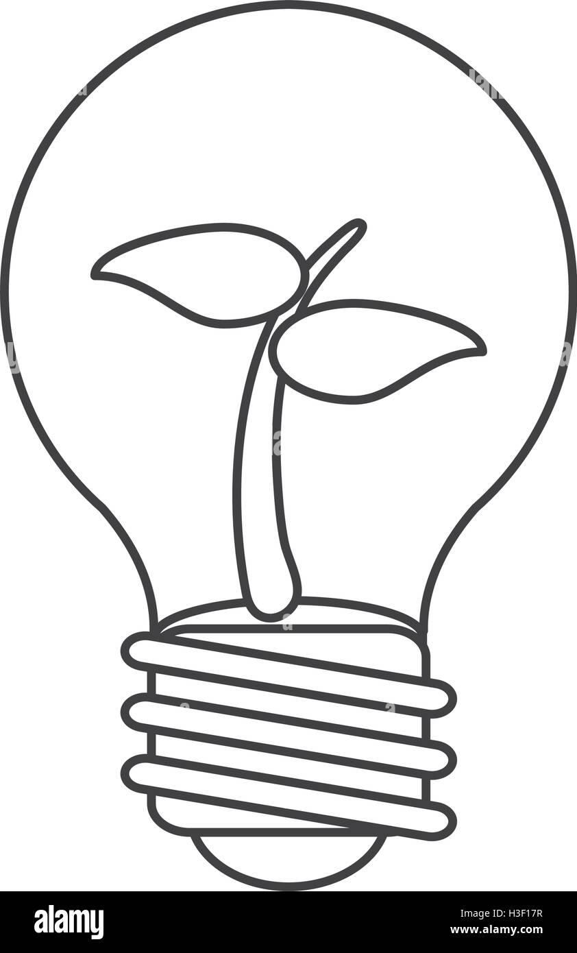 Isolated leaf inside light bulb design Stock Vector Image & Art - Alamy